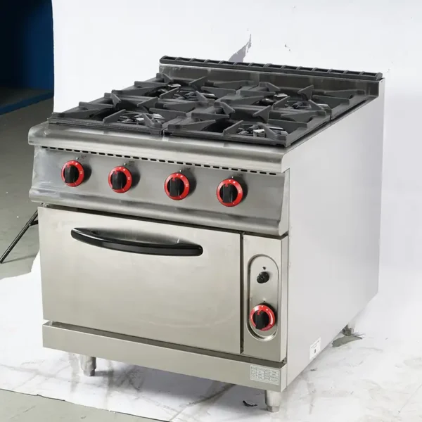 4 Burner Gas Range With Gas Oven - Livoken Bakery Equipment