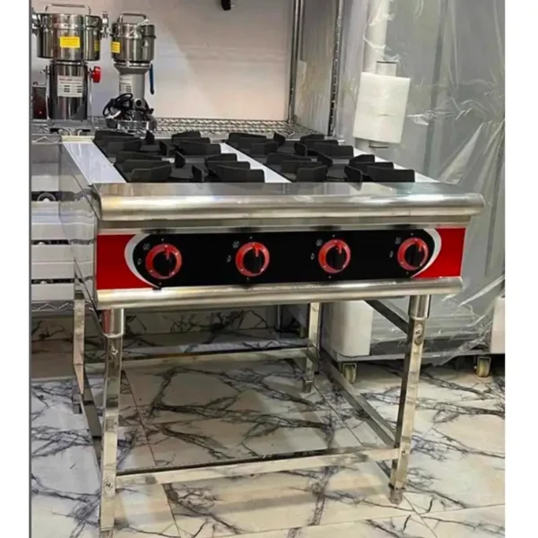 4 Burner Gas Cooker Without Oven - Livoken Bakery Equipment